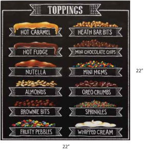 Chalkboard Menu: Toppings Sign – The Baked Bear MRKT